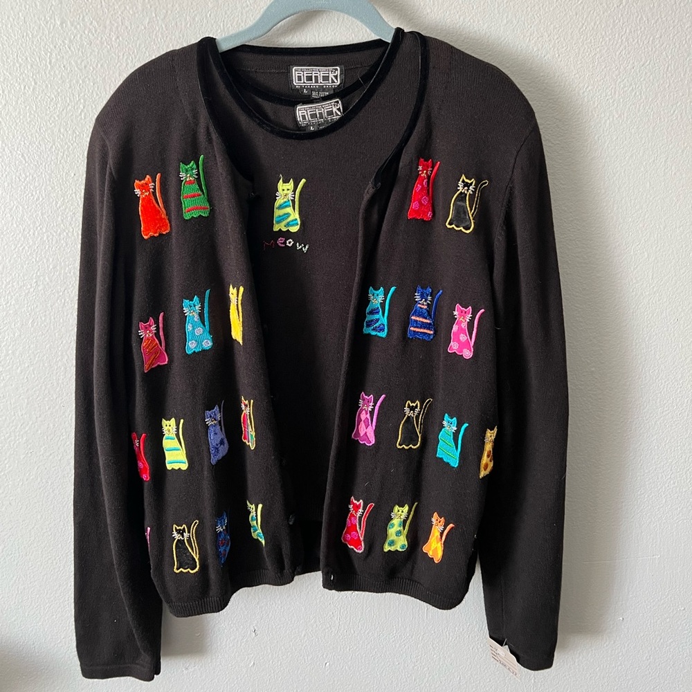 Vintage Tcw Of Berek 2 By Takako Sakon Cat Sweater & … - Gem
